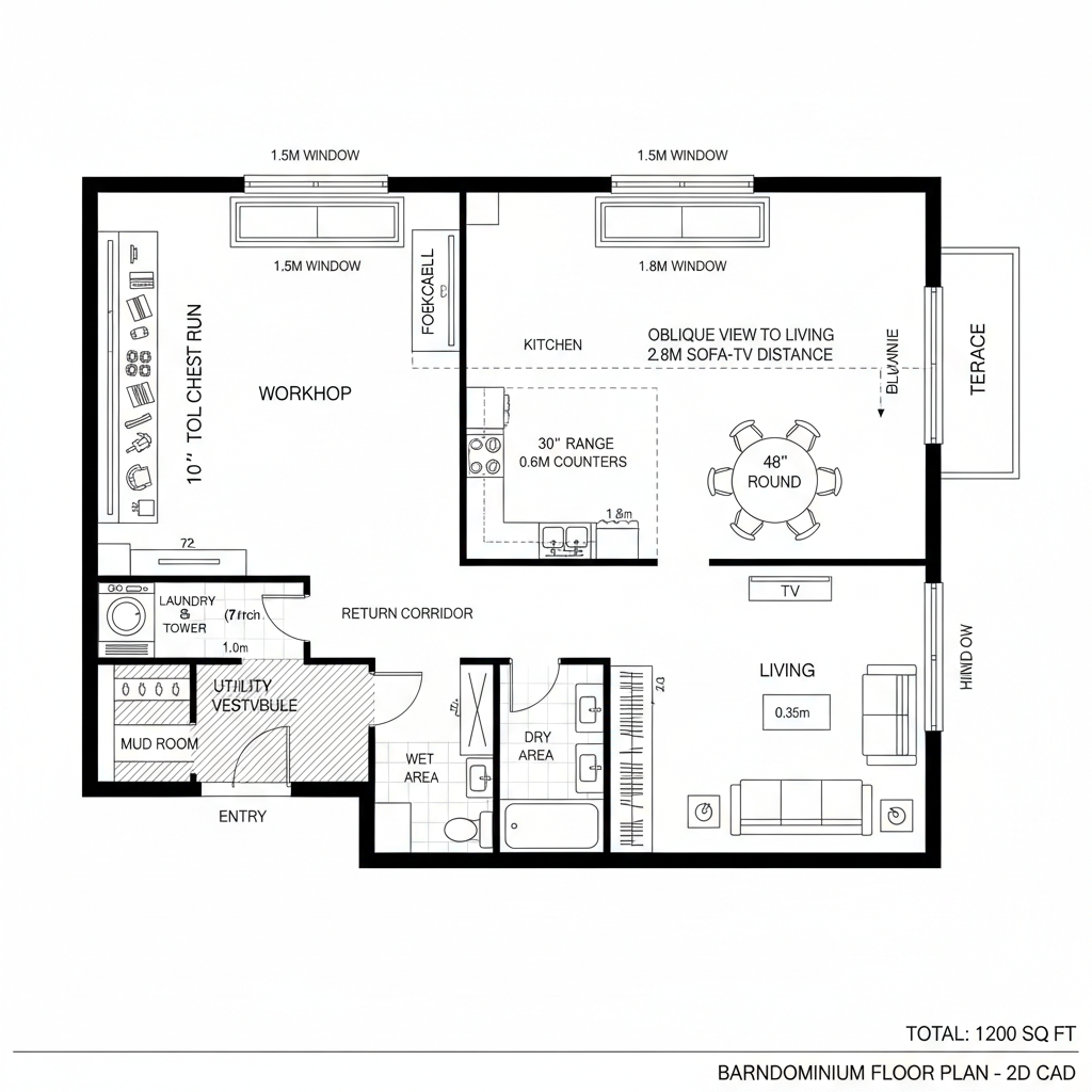 1200 sq ft Barndominium Floor Plans – Future-Focused Layouts