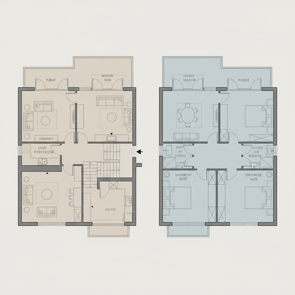 Denah Rumah 2 Tingkat yang Fungsional